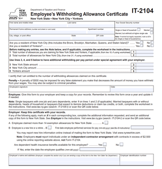 Guide to NY State Form IT-2104 (2025)